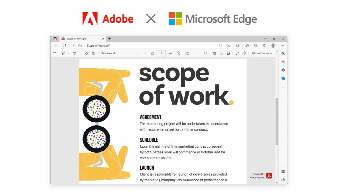 Adobe ve Microsoft, Acrobat PDF özelliklerini Edge tarayıcısından 1,4 milyardan fazla ...